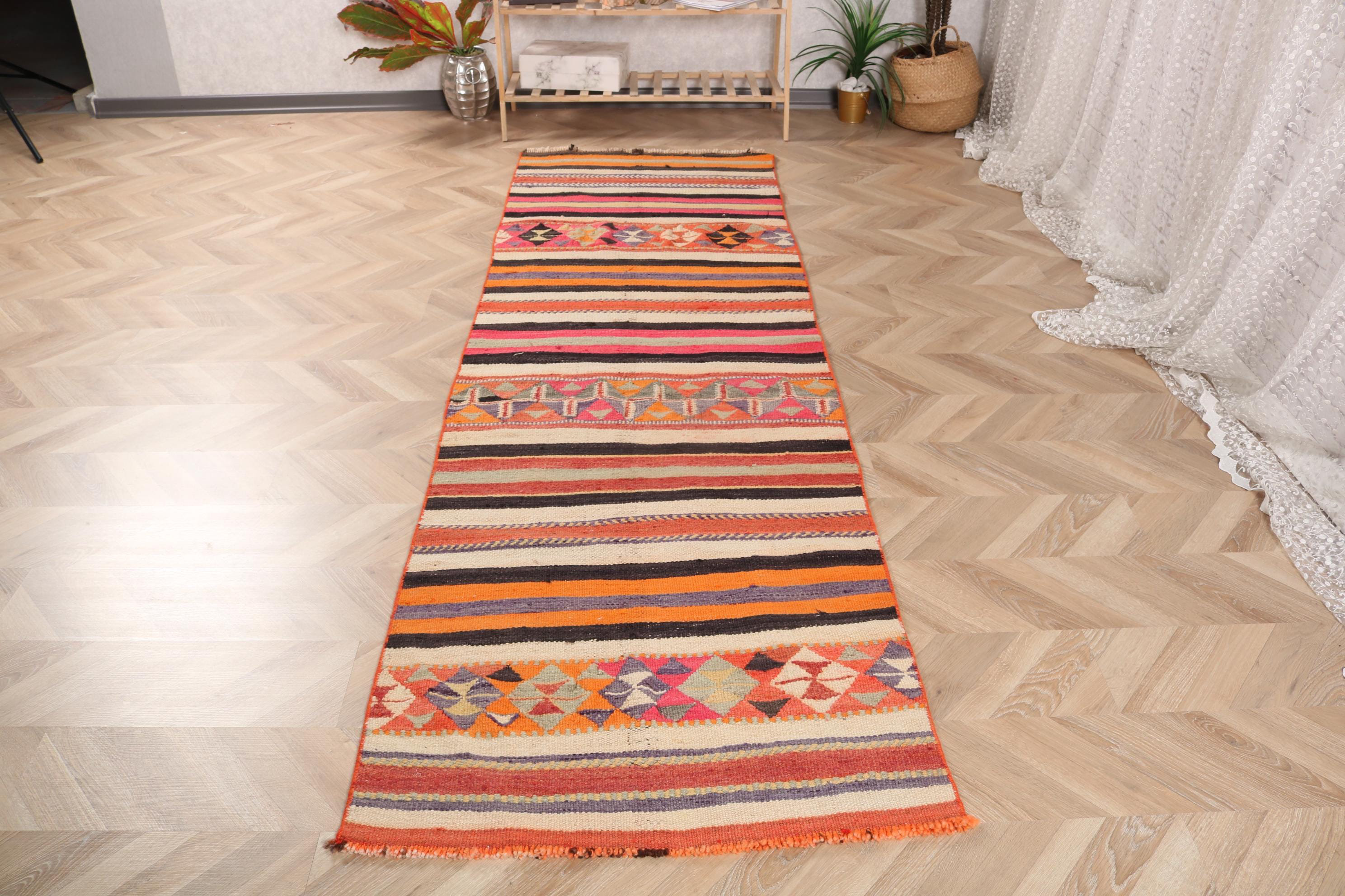 Foundry Select Authentic Turkish Kilim Runner Rug with a Vintage Design ...