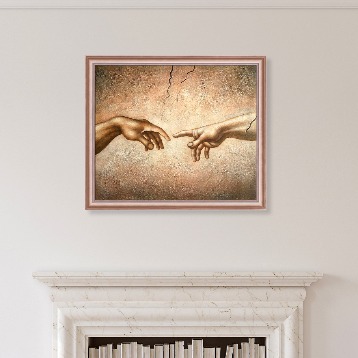 Overstock Art Creation of Adam by Michelangelo - Picture Frame Painting ...