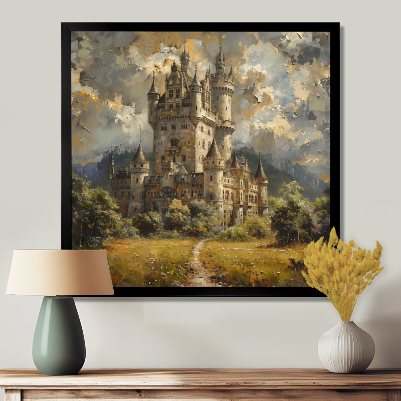 Design Art Beige Grey Summer Turreted Tower Castle III - Castles Wall ...
