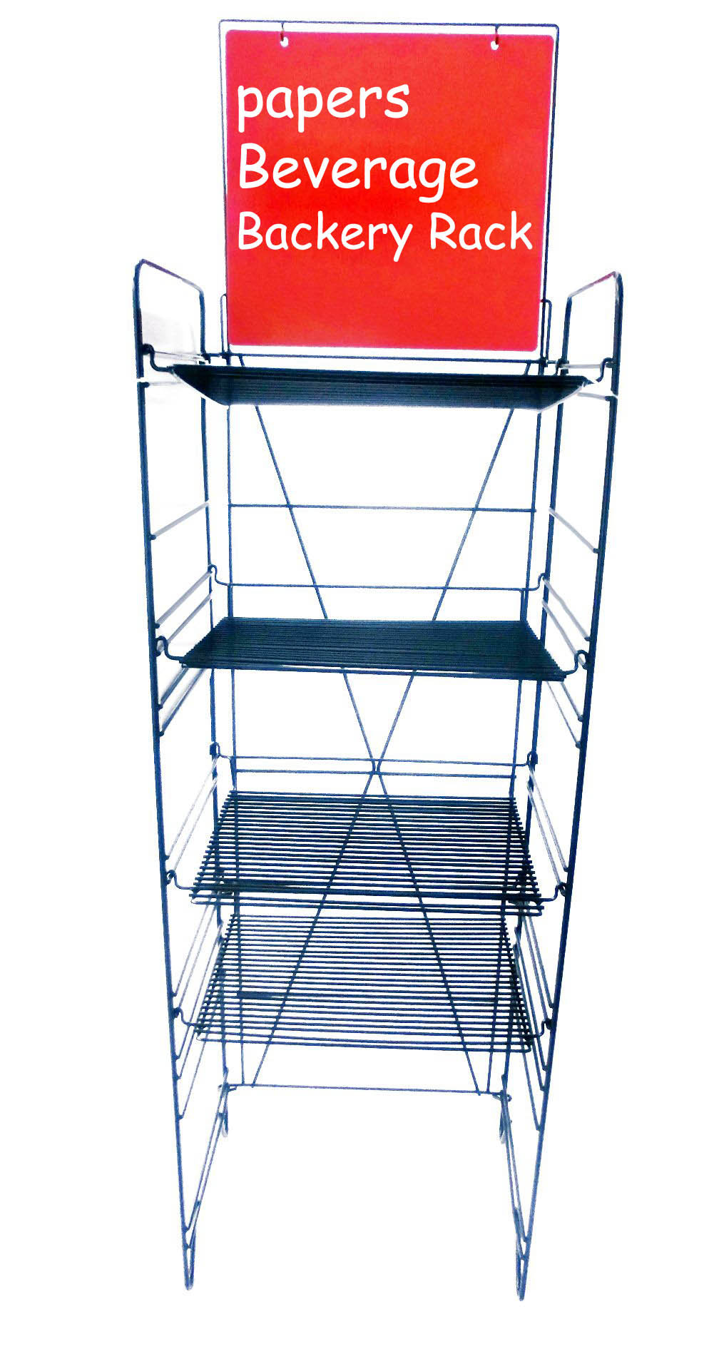 FixtureDisplays 18" Wide Beverage Rack Wire Shelf 4 level Magazine ...