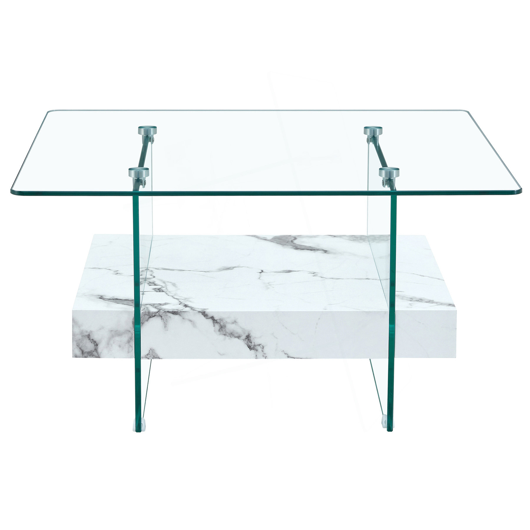 Wrought Studio™ Modern Two-Tier Square Coffee Table | Wayfair