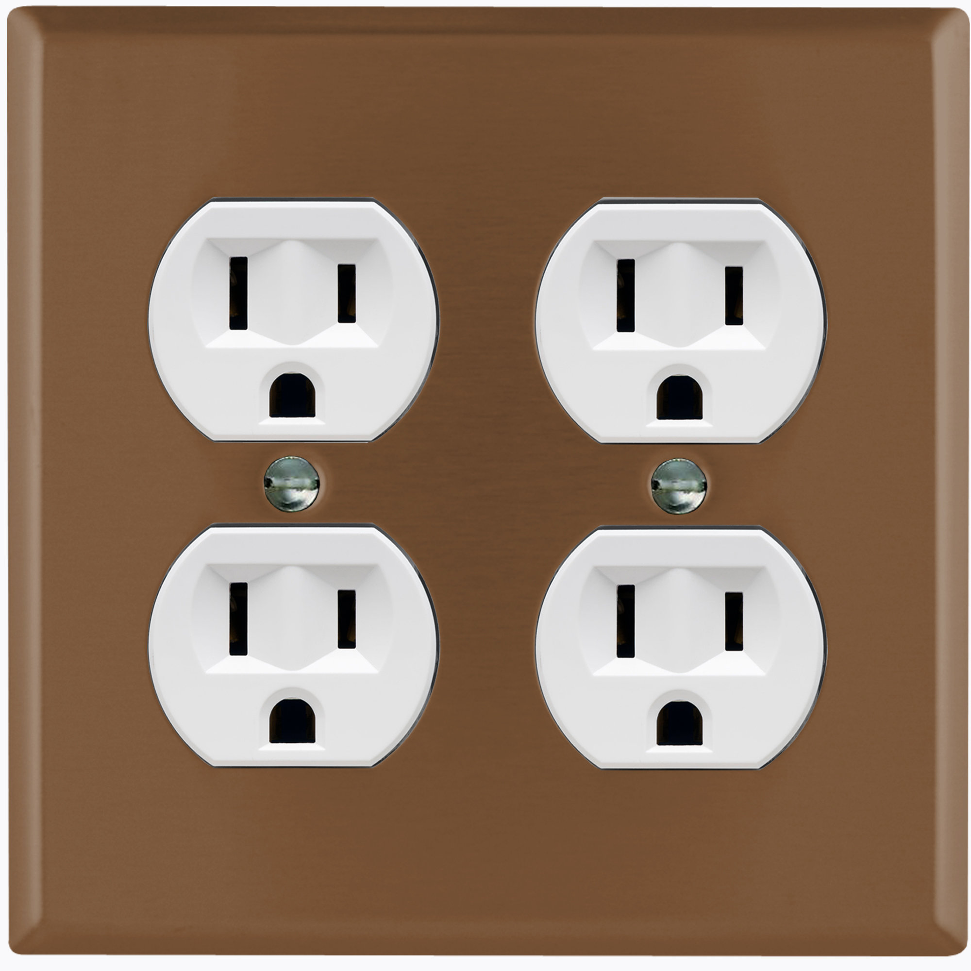 WorldAcc Metal Light Switch Plate Outlet Cover (Plain Brown - Single ...