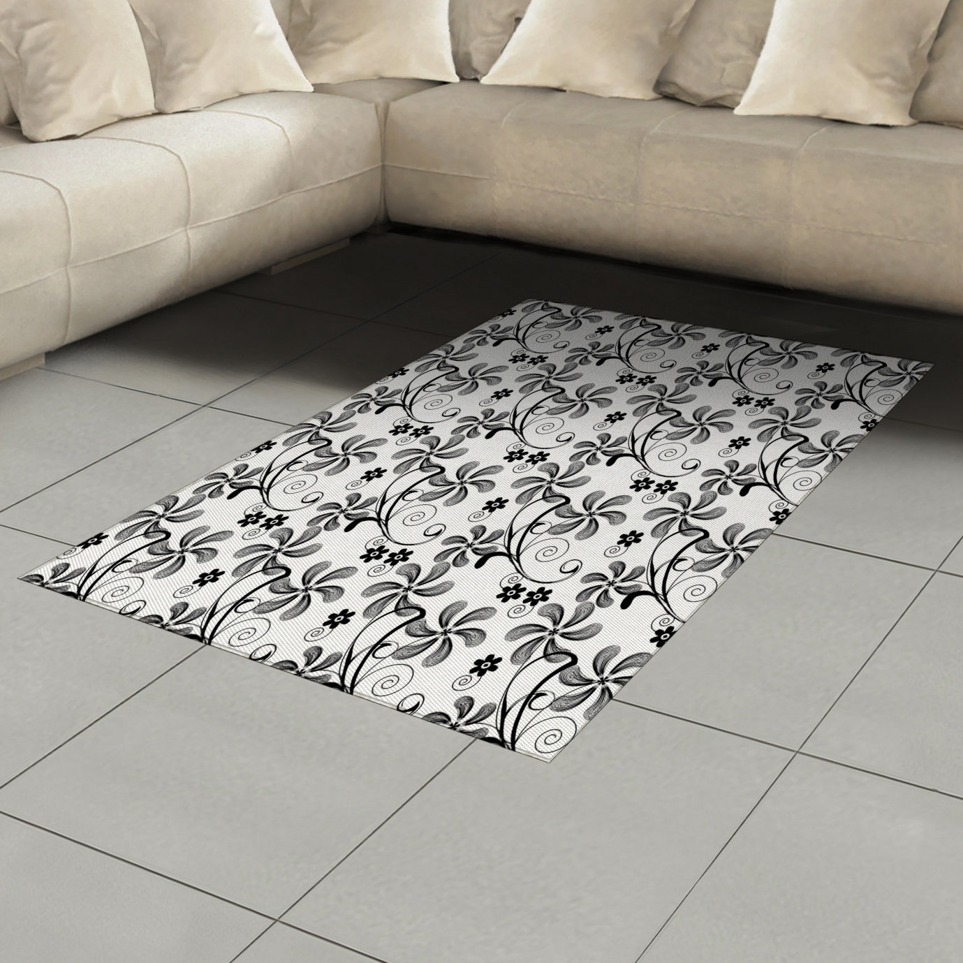 East Urban Home Floral High Density Long Fiber Poly Threads Decorative ...