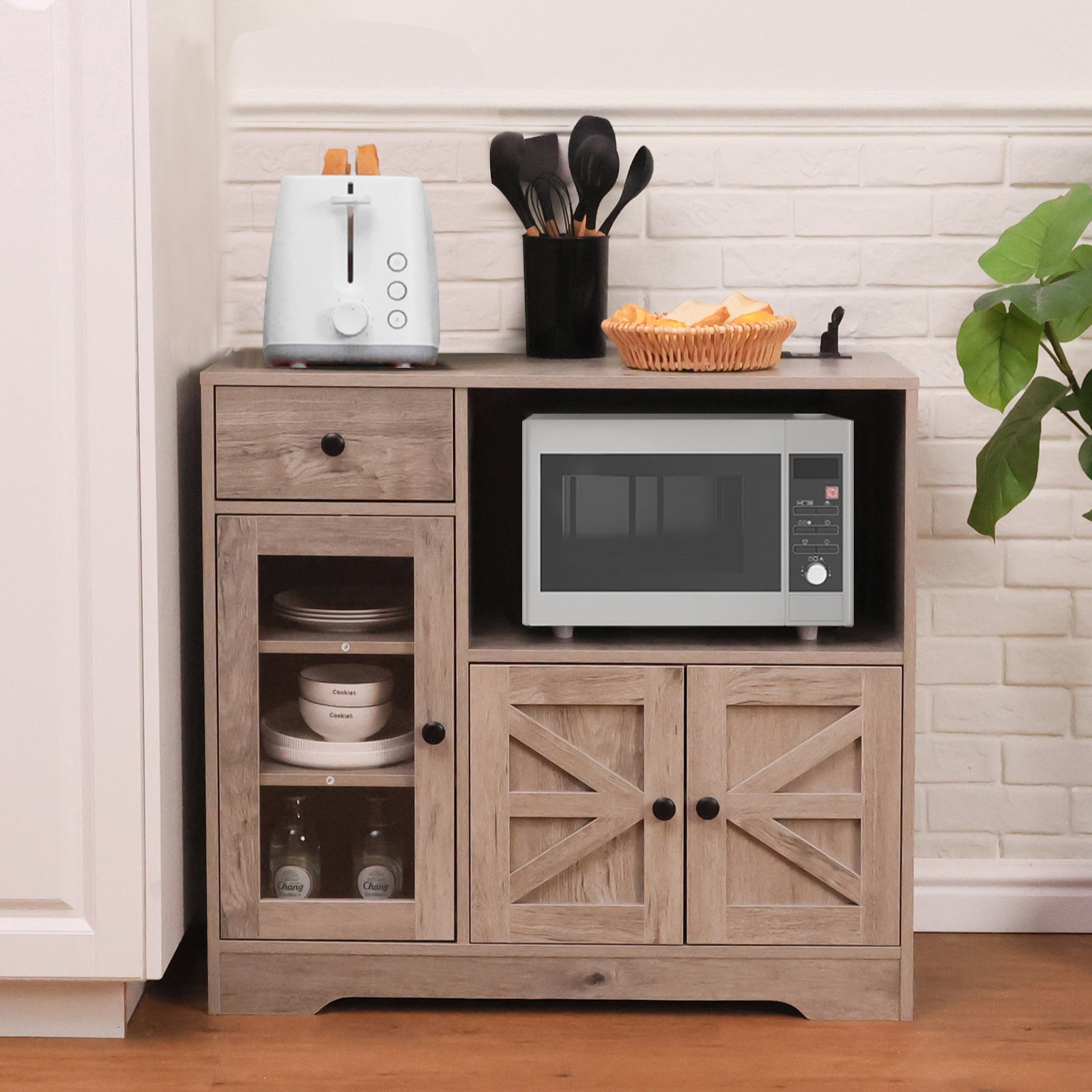 Ebern Designs Alianne 35.4'' Narrow Sideboard Server Kitchen Food ...