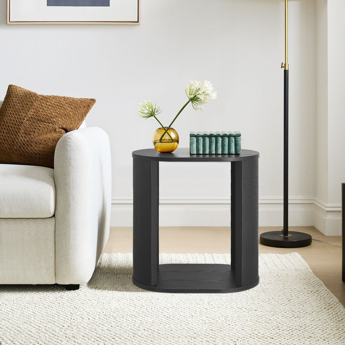 Brayden Studio® Davine 23.5"H Floor Shelf Storage Floor Shelf End Table ...