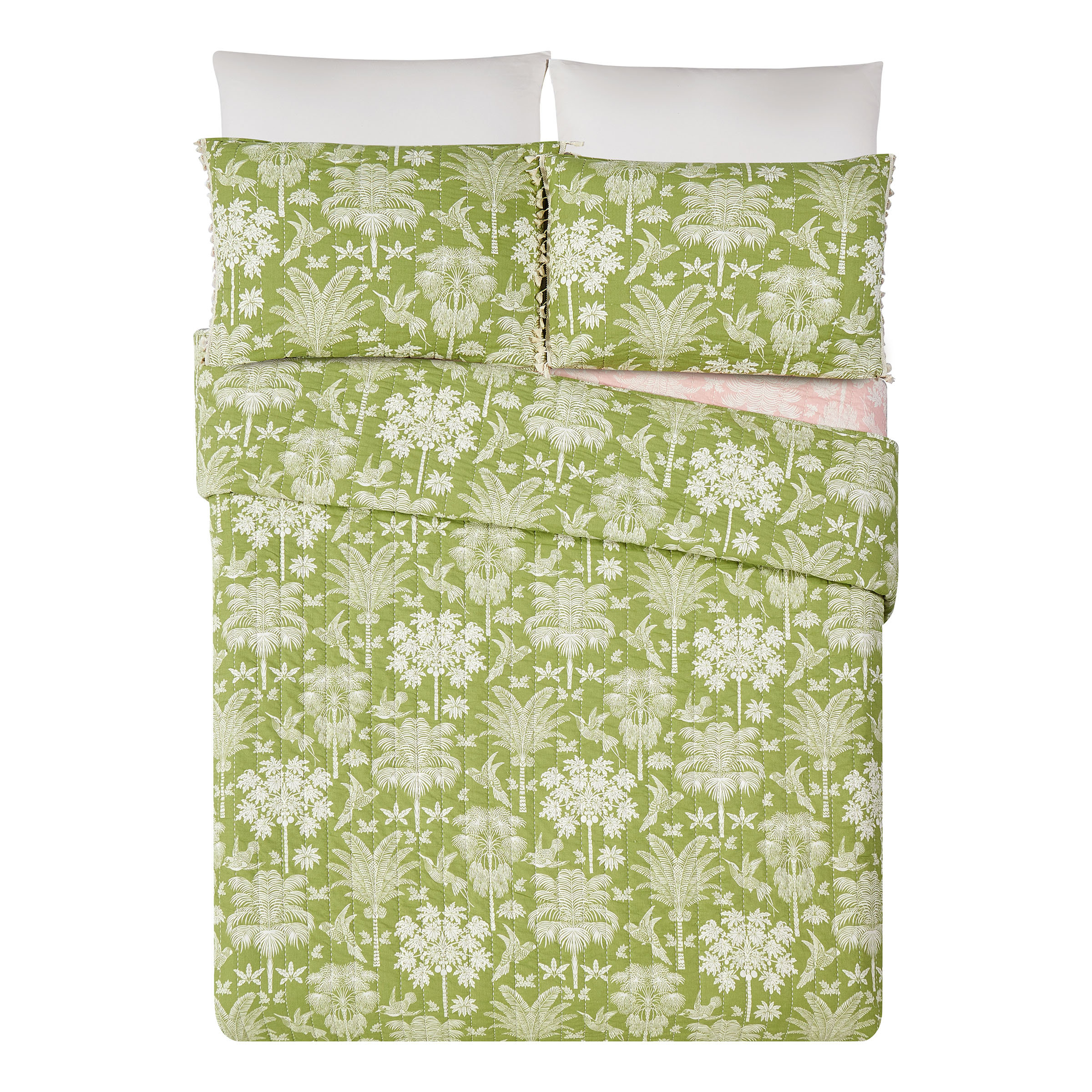 Spartina 449 Queenie Palm Royale 3-Piece Reversible Quilt Set | Wayfair