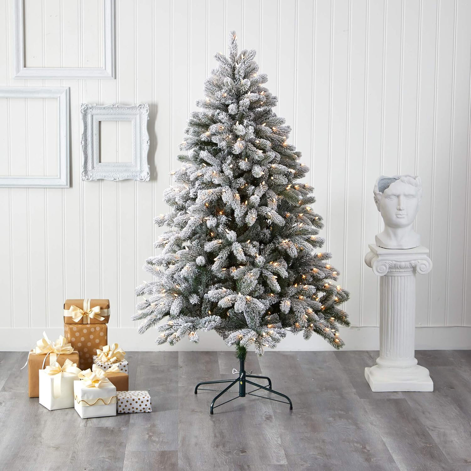 Darby Home Co South Carolina Flocked Spruce Artificial Christmas Tree ...