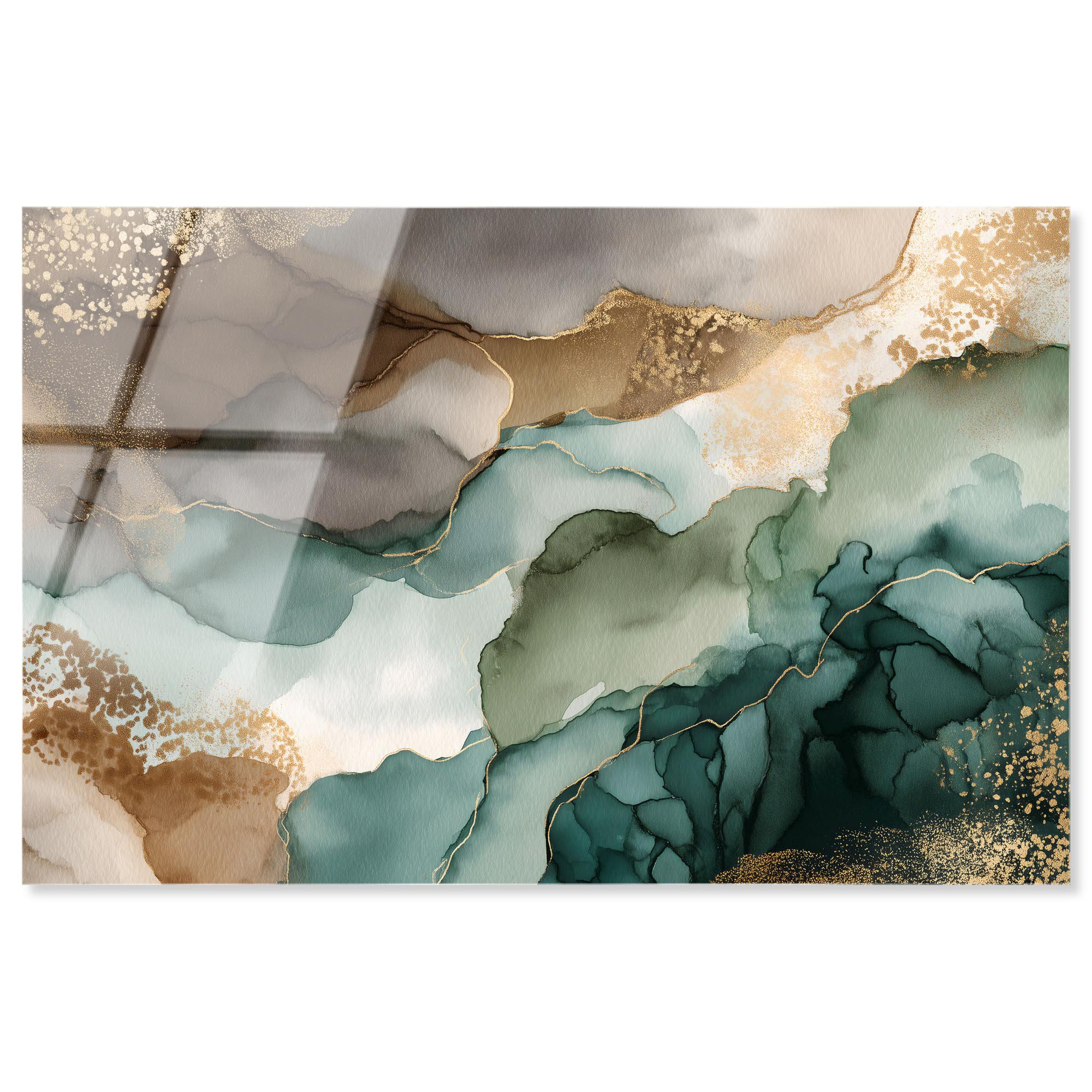 Everly Quinn Golden Estuary I Acrylic Abstract Wall Art by Art Remedy ...