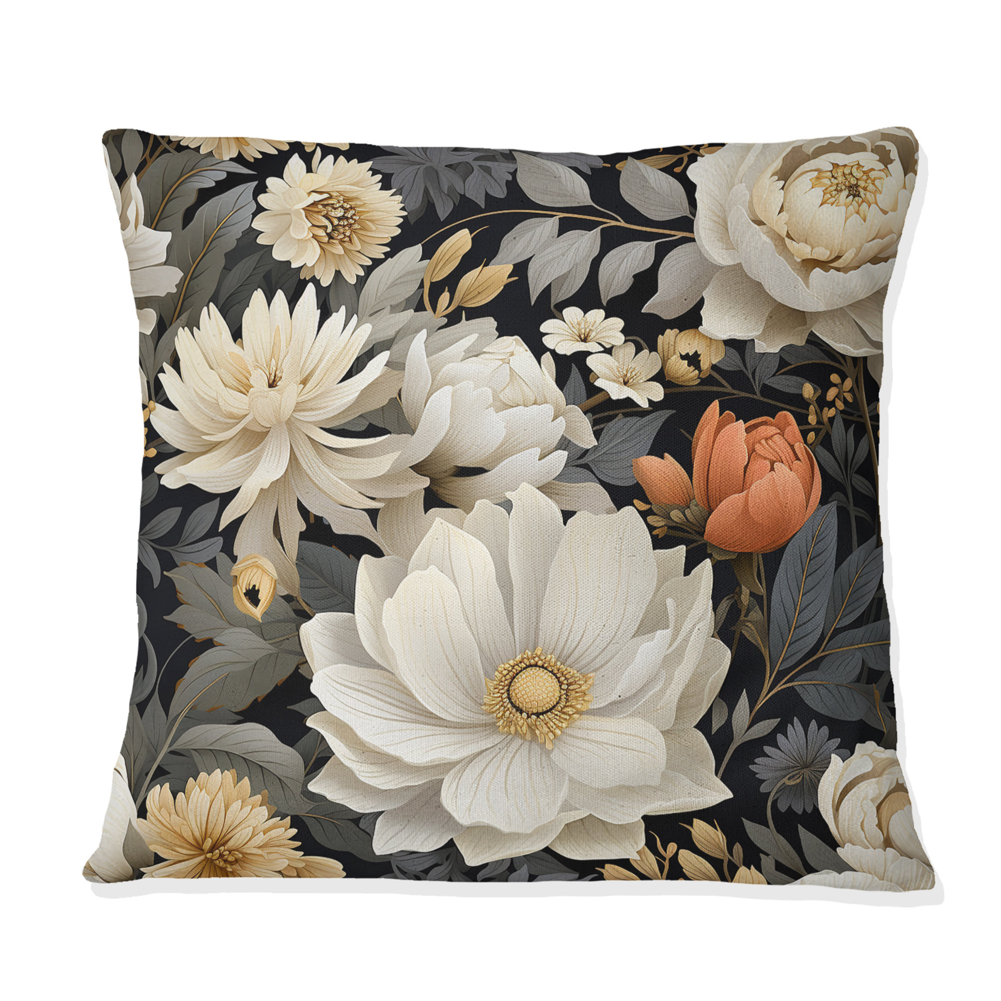 Design Art Urban Bohemian Poppies Pattern - Floral Printed Throw Pillow ...