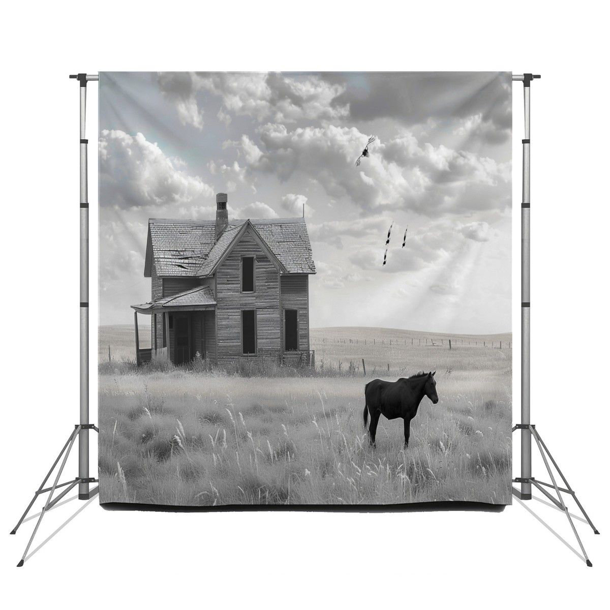 VisionDecor Farmhouse Backdrop Architecture Large Abandoned Building ...