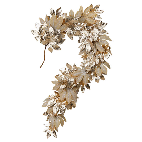 The Holiday Aisle® Large Gold Leaf Garland, Decorative Gold Garland for ...