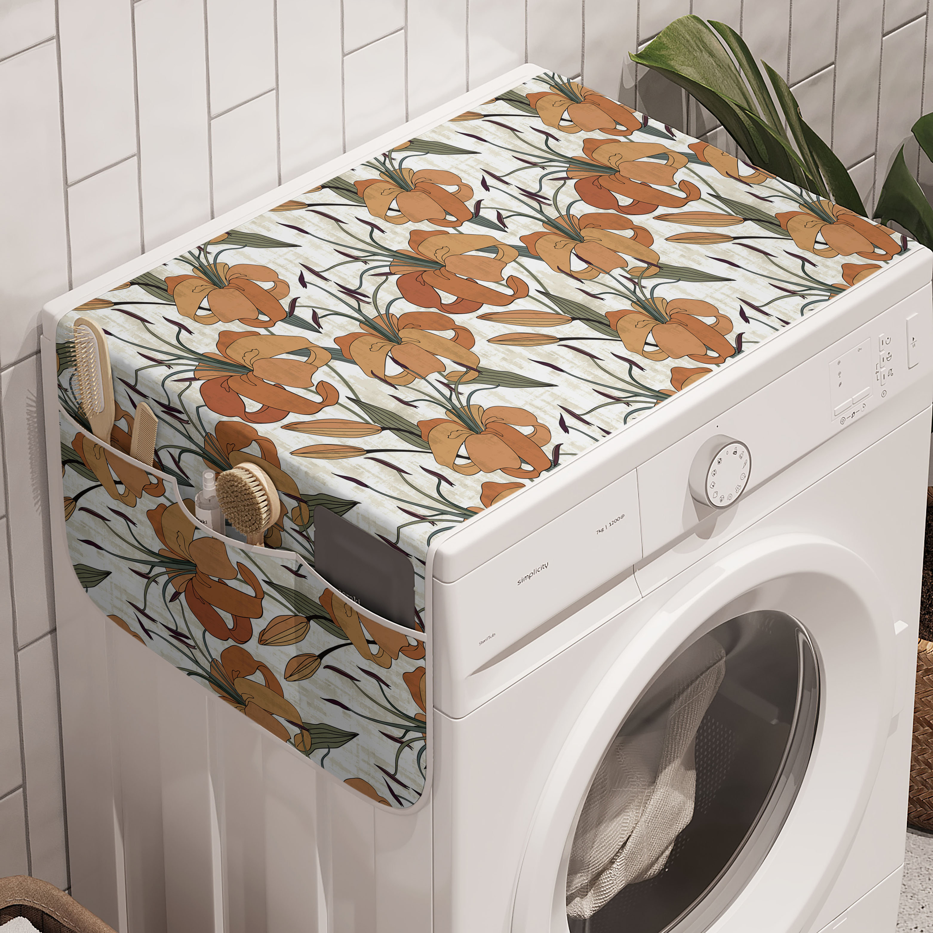 East Urban Home Lily Pattern Washing Machine Organizer Pack of 2 47" x ...