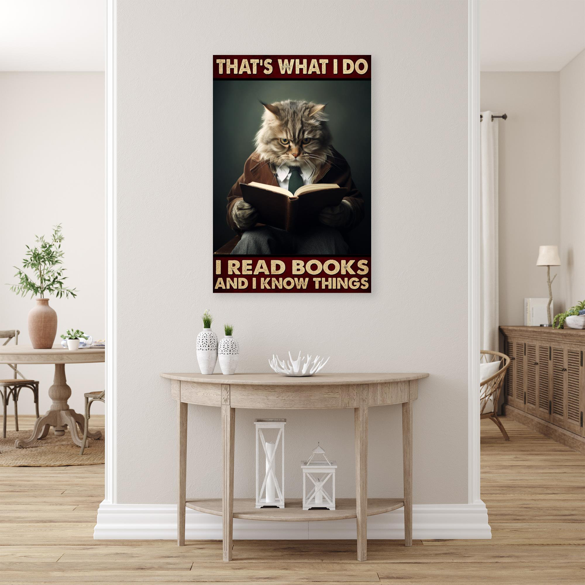 Trinx Maevyn Cat I Read Books - 1 Piece Rectangle Graphic Art Print On ...