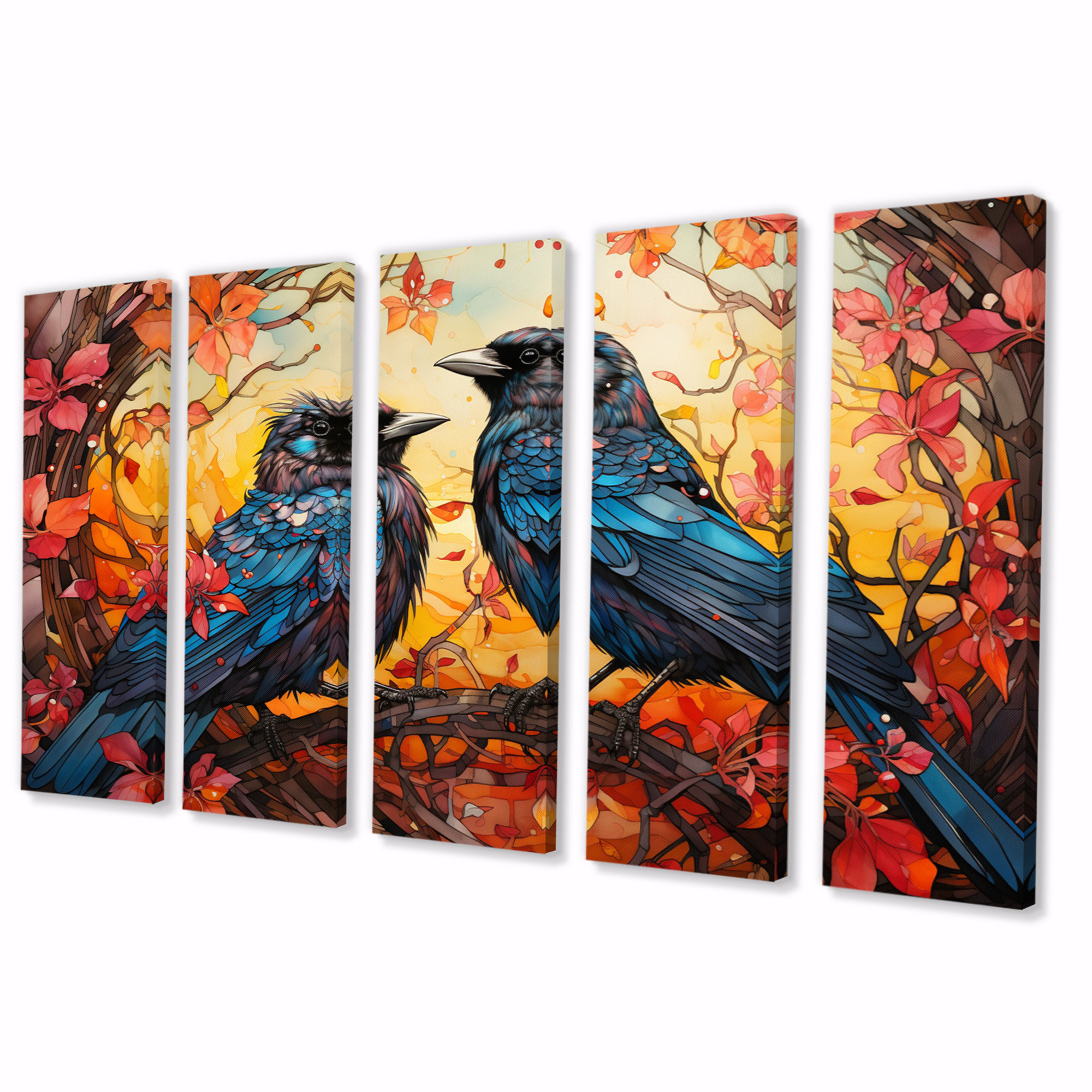Design Art Crow Crowed Sovereigns - Animals Canvas Art Print - 5 Equal ...