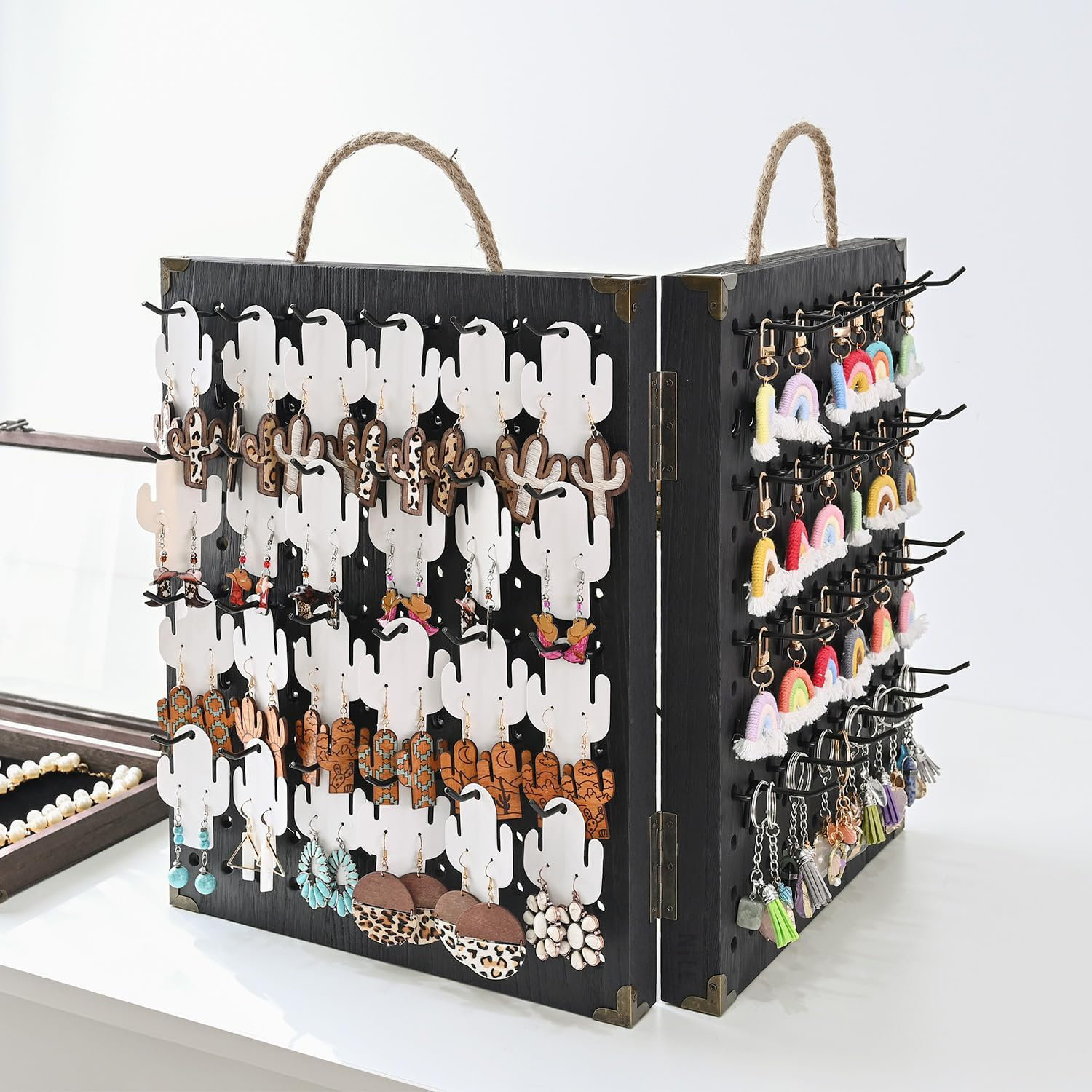 August Grove® 2 Panel Pegboard Jewelry Display Organizer | Wayfair