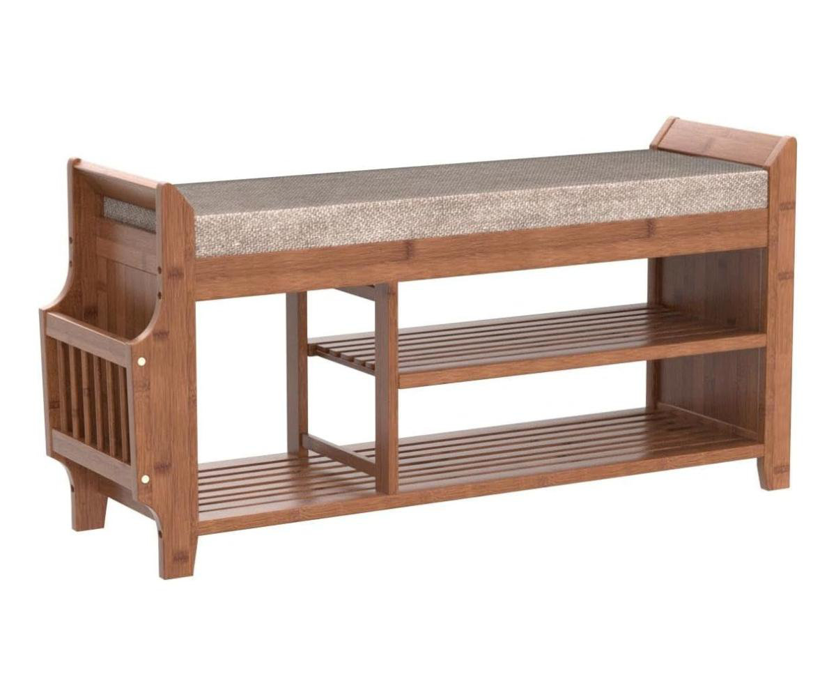 Red Barrel Studio® 2 Tier Shoe Bench, Shoe Rack With Hidden Drawer And ...