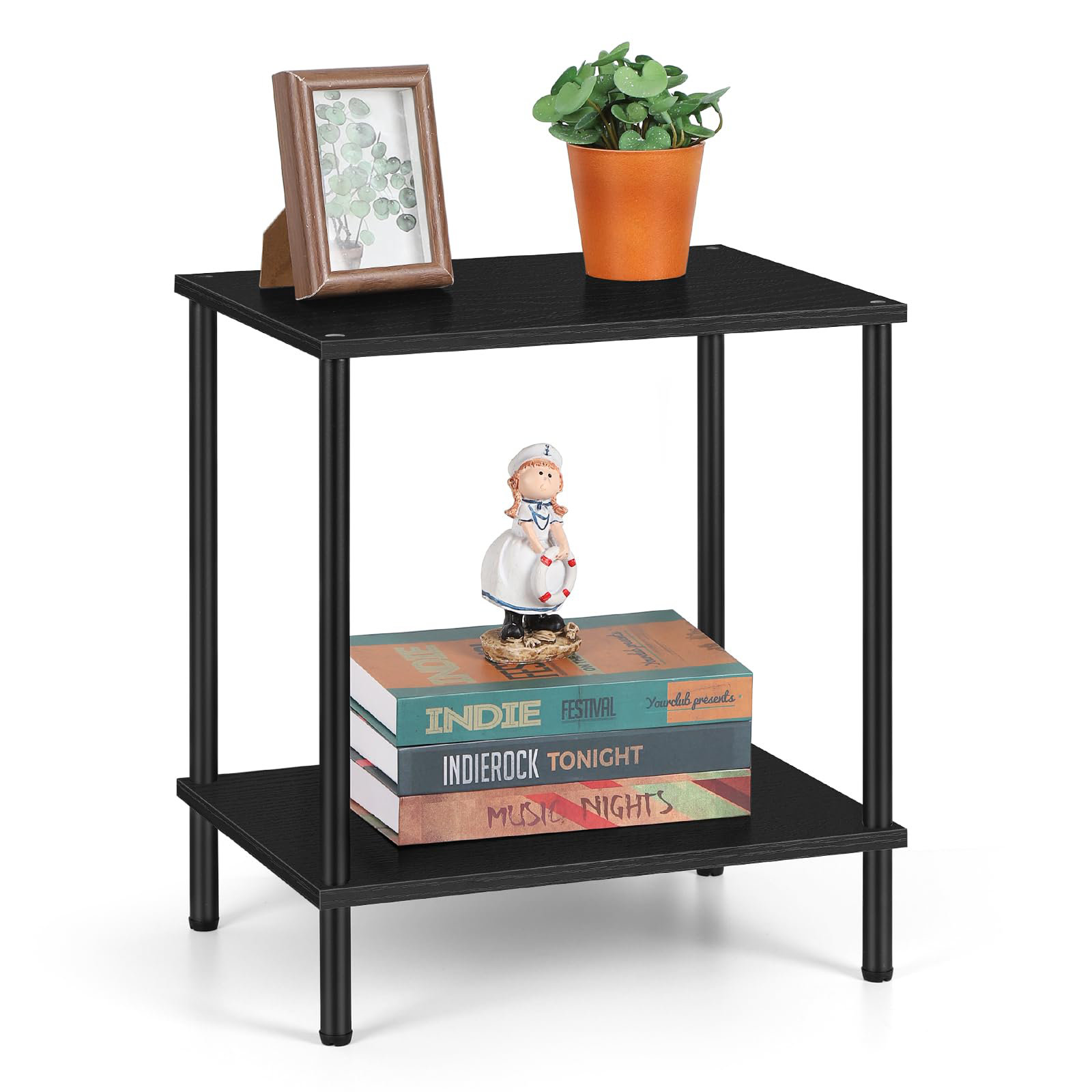 17 Stories Modern Square Wooden Small Side Table Bedside Table With ...