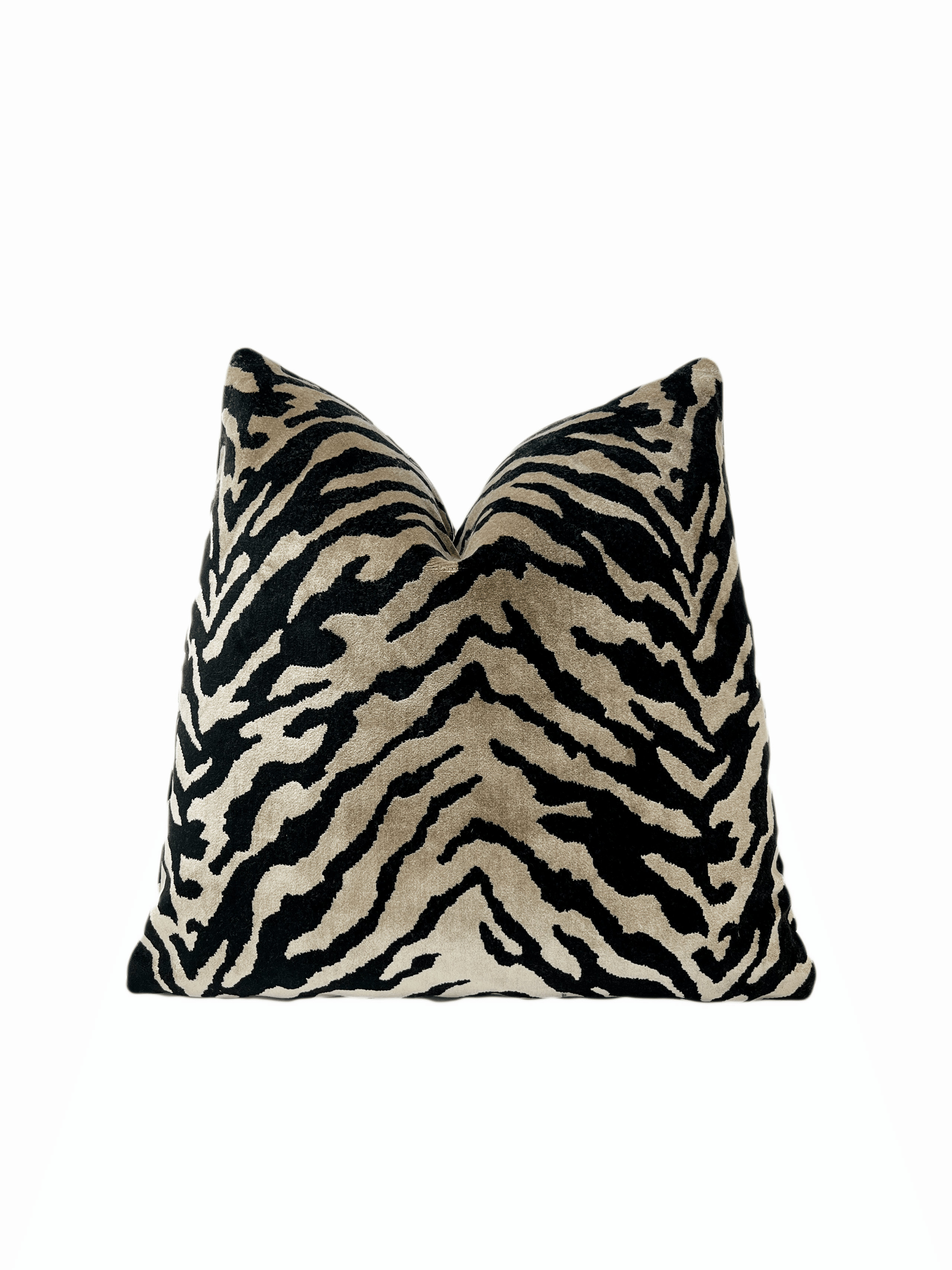 Smithy Home Couture Velvet Zebra Print Throw Pillow Cover | Wayfair