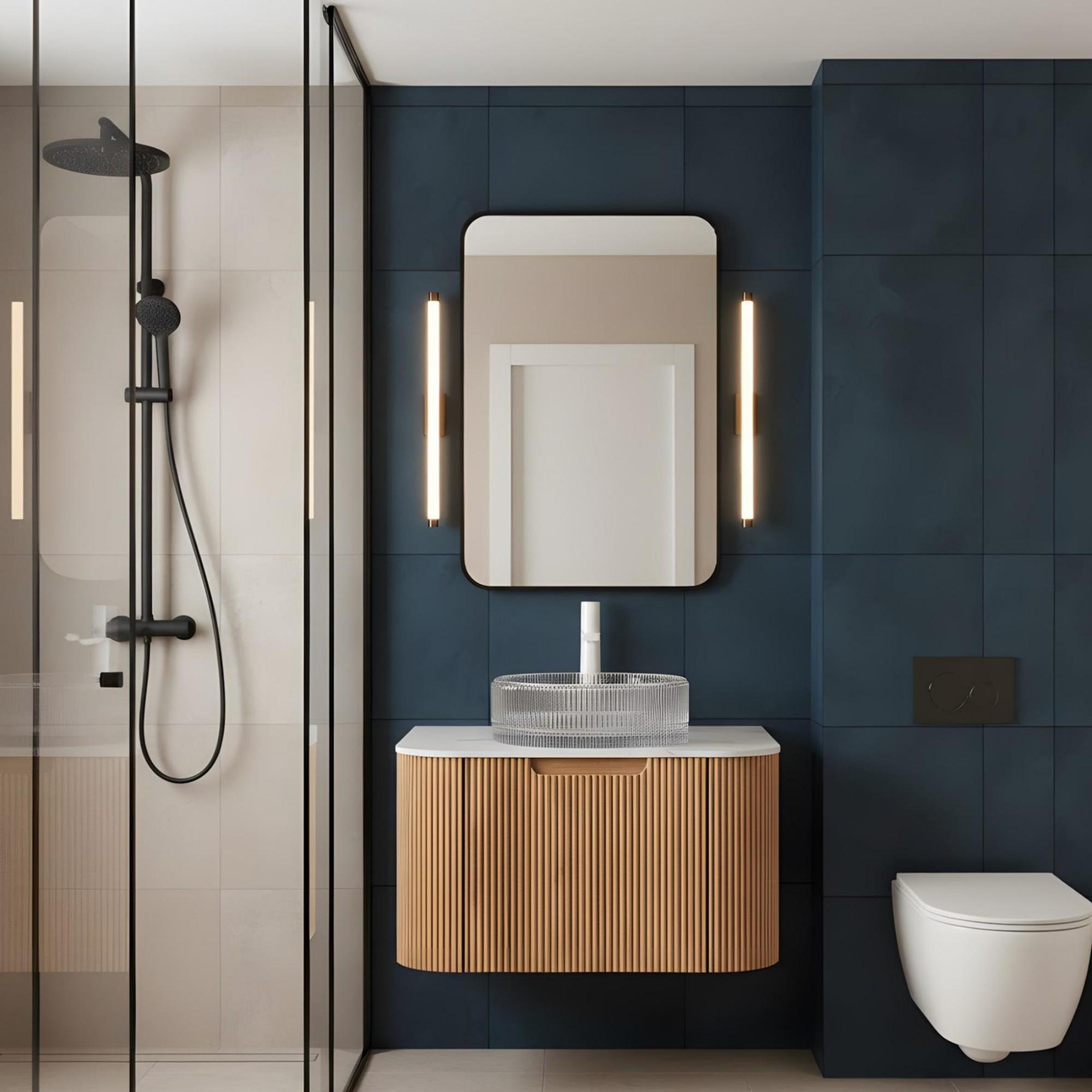 George Oliver 30-inch Bathroom Vanity with Round Glass Basin | Wayfair