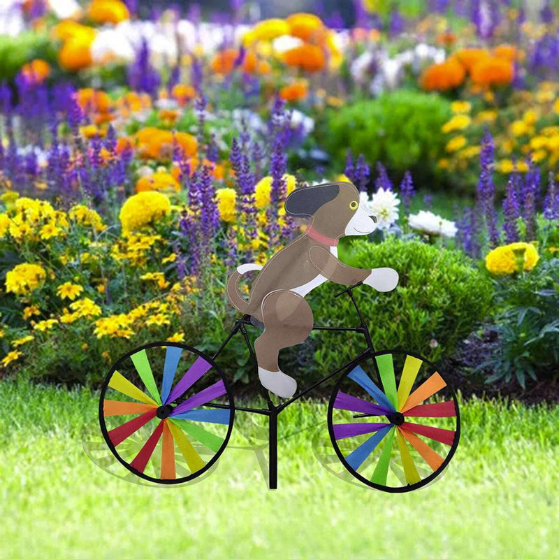Arlmont & Co. Nalda Animal Riding Bike Wind Spinner Outdoor Windmill ...