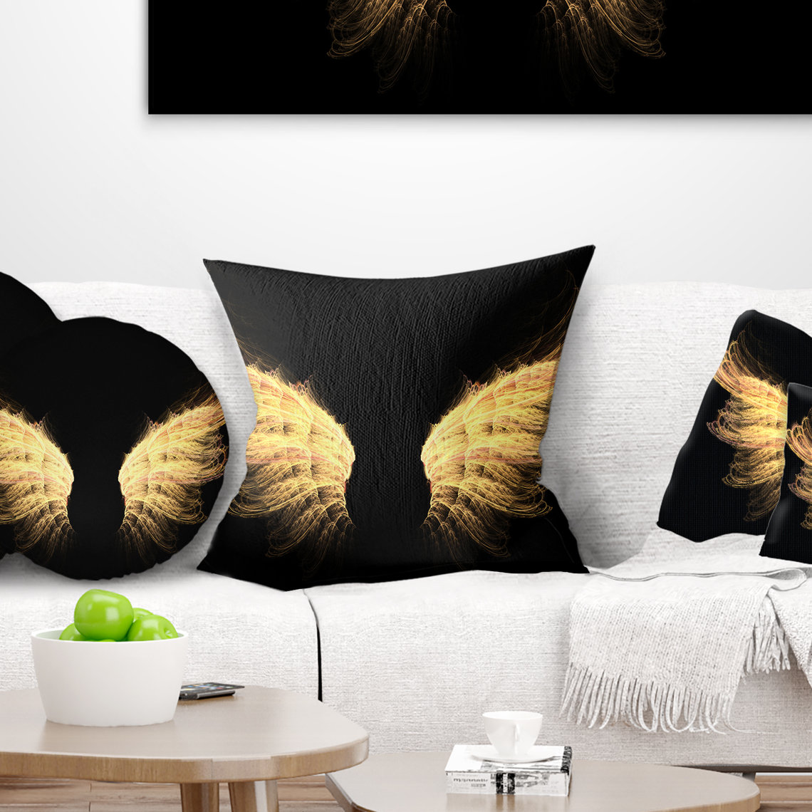 Design Art Abstract Hell Wings Pillow - Wayfair Canada