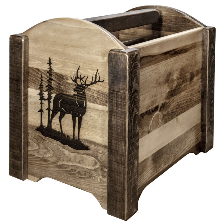 Montana Woodworks® Homestead Collection Magazine Rack w/ Laser Engraved ...