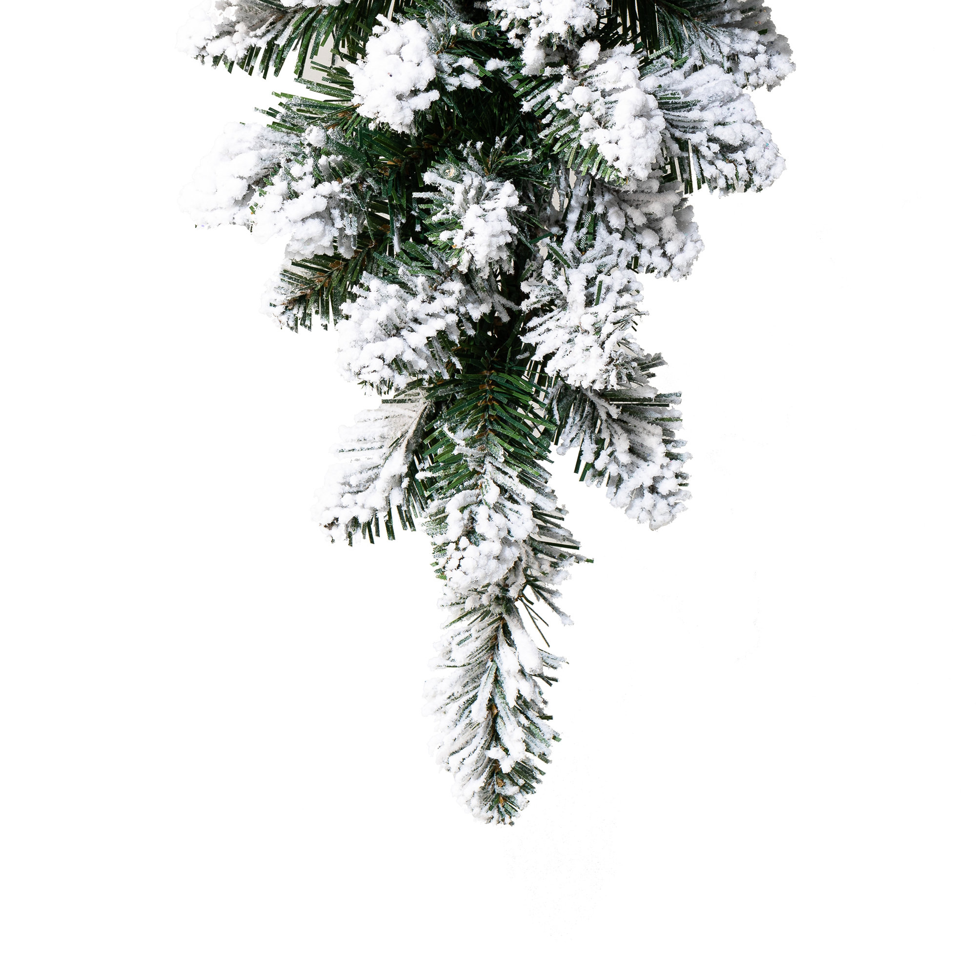 Primrue 3' Pre-Lit Flocked Christmas Faux Swag with Lights | Wayfair