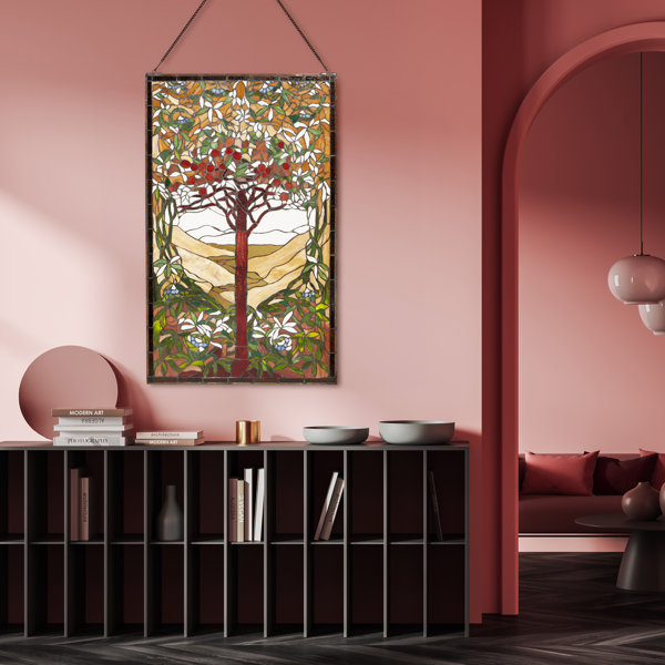 Bloomsbury Market 48"H Grand Tree Tiffany-Style Stained Glass Window ...