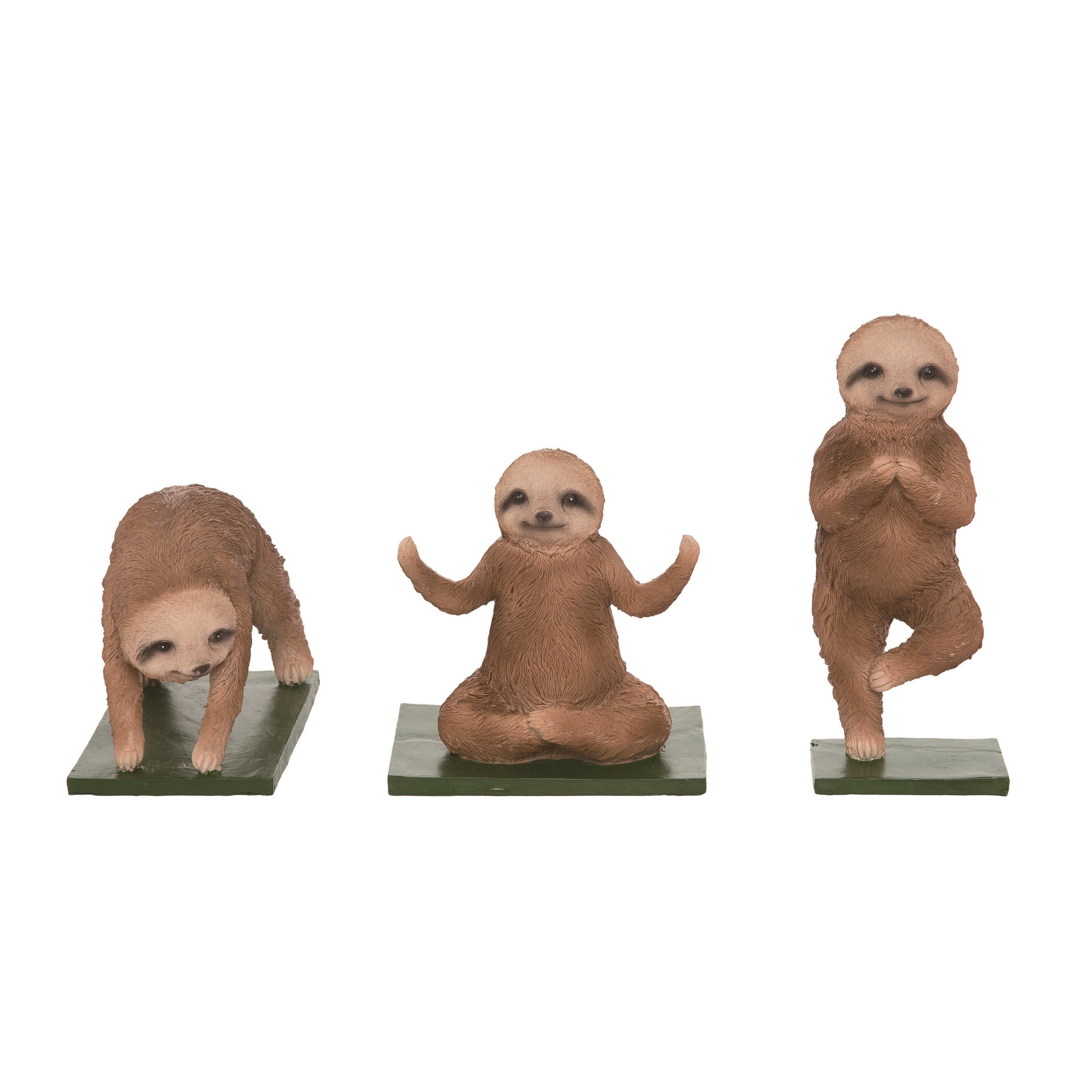 Dakota Fields Resin Yoga Sloth Figurine Set of 3 Spring Home ...