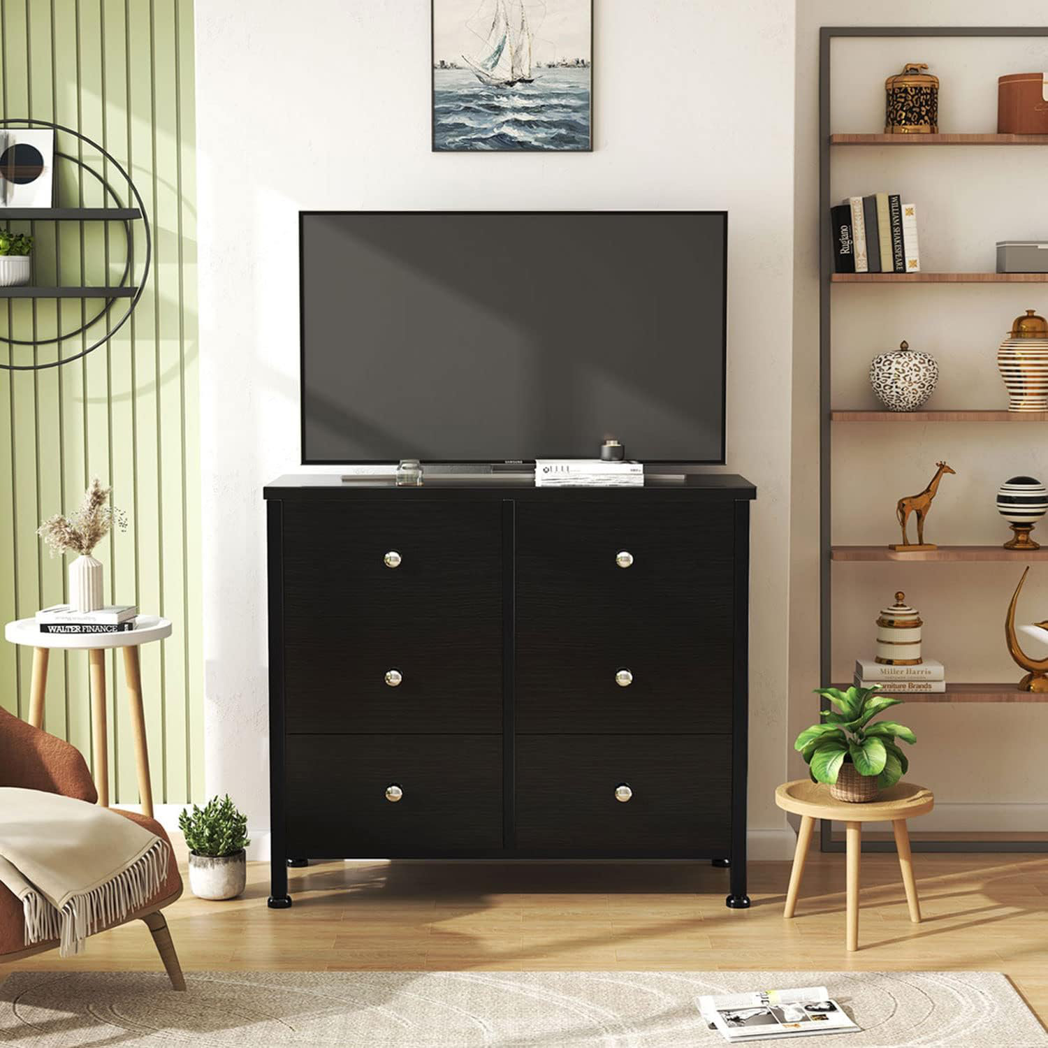 Ebern Designs Dresser For Bedroom 6 Drawer Dressers & Chests Of Drawers Small Fabric Dresser ...