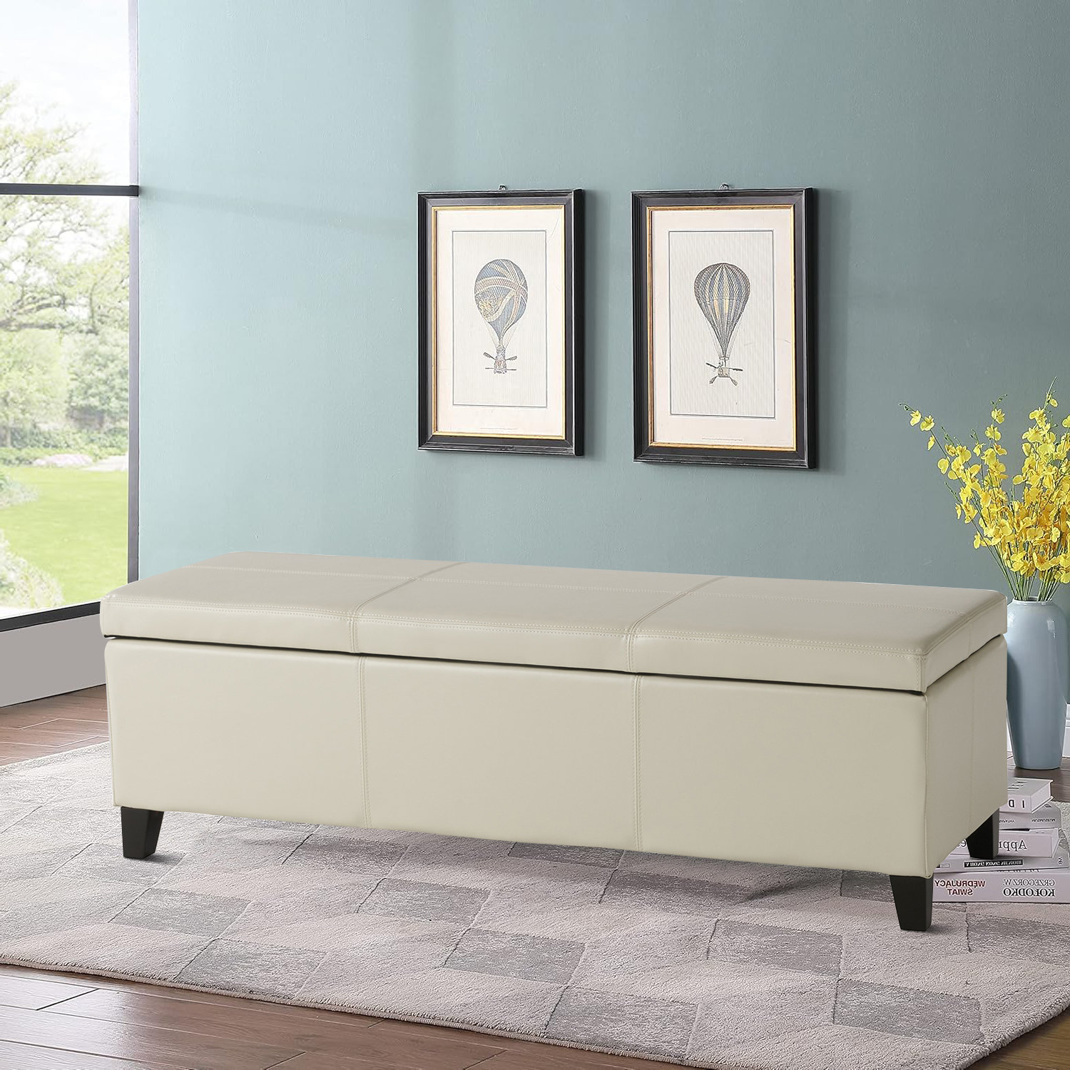 Latitude Run® Modern style bench with storage | Wayfair