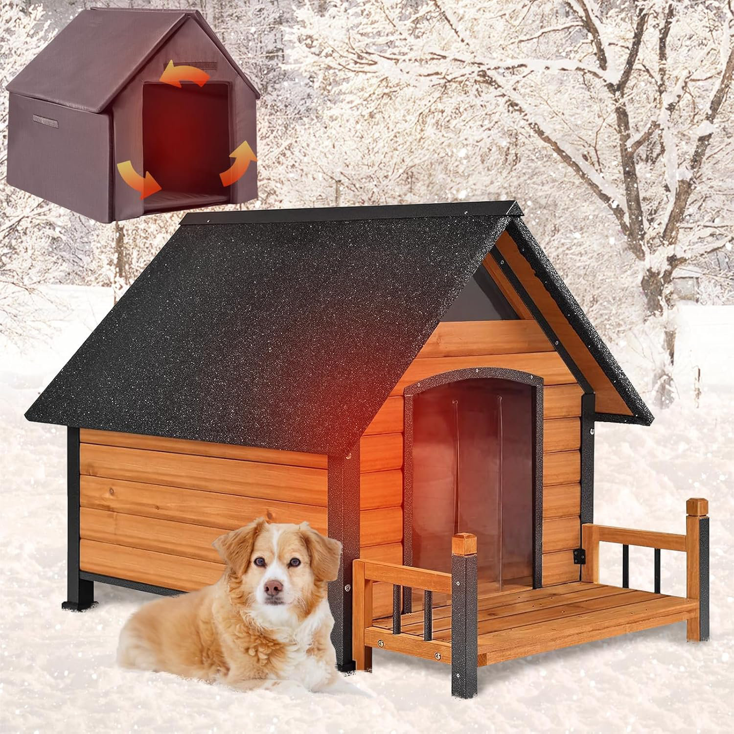 Tucker Murphy Pet™ 100% Insulated Dog House Outdoor with Liner for ...