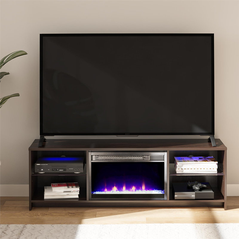 Ebern Designs Mascher Fireplace Console for TVs up to 65", Espresso ...