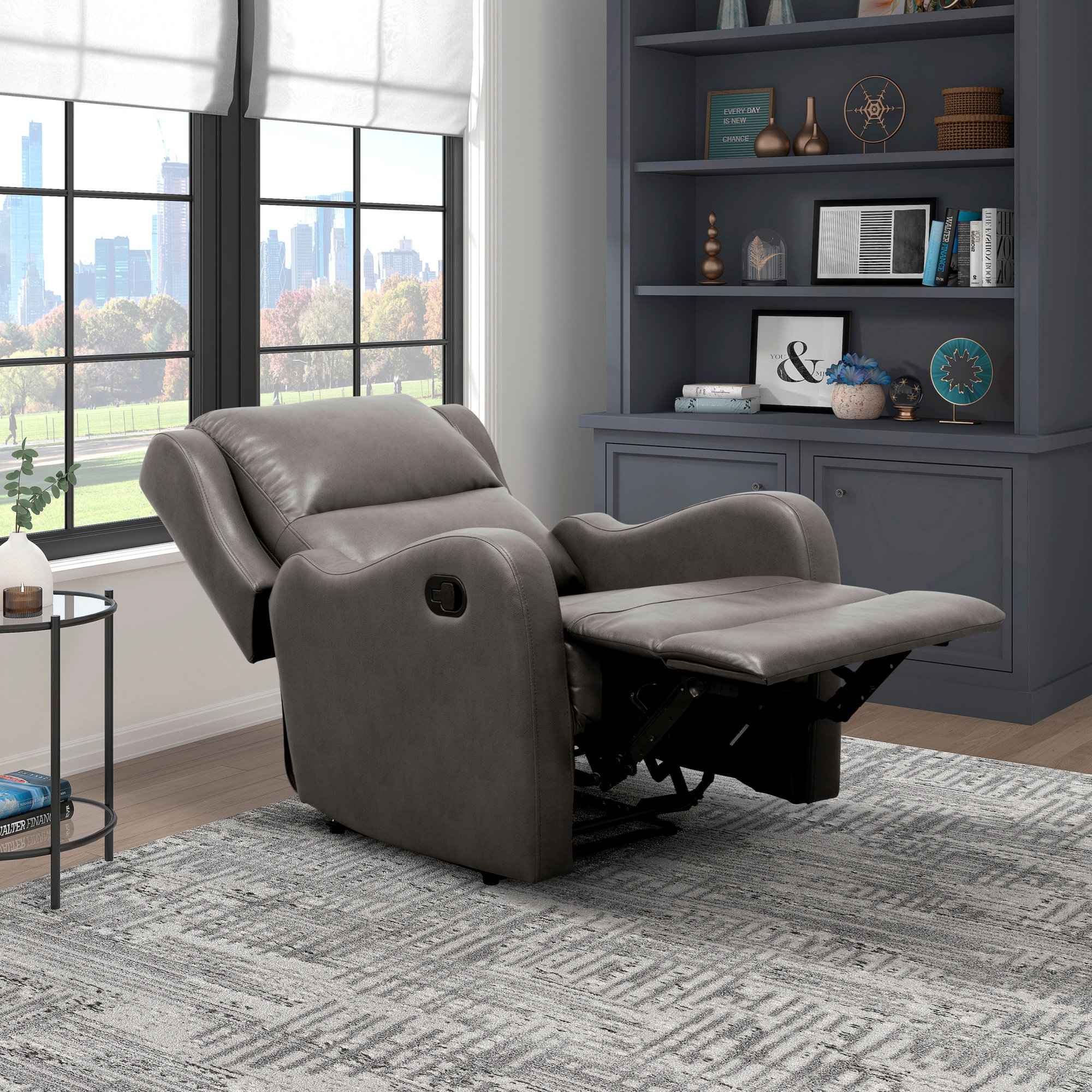 Lark Manor™ Faux Leather Upholstery Reclining Chair 1Pc Living Room ...