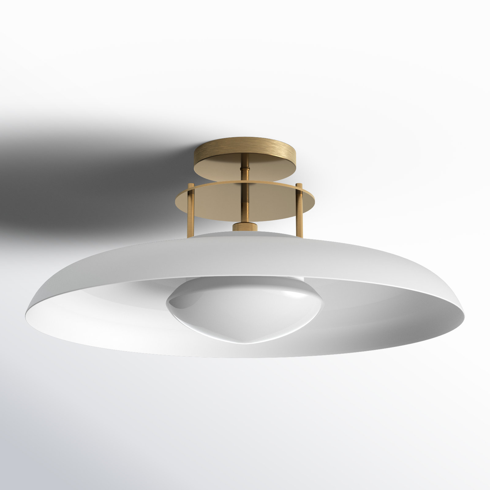 Birch Lane™ Jude 1-Light Ceiling Light In Matte Black With Warm Brass ...