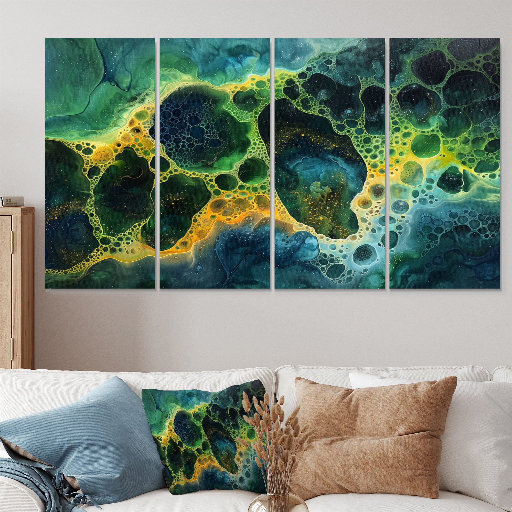 Wrought Studio™ Yellow Green Cosmic Nurturing Liquid Art I - Abstract ...