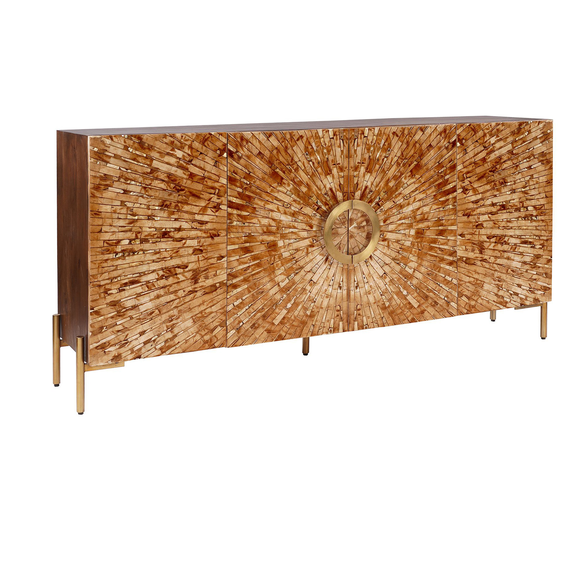 Foundry Select 70" Warm Brown Mango & Bone 4-Door Media Credenza ...