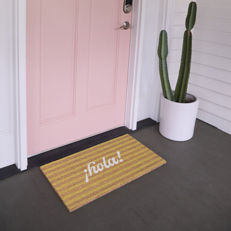 Ophelia & Co. Hola Yellow Greeting Doormat | Wayfair