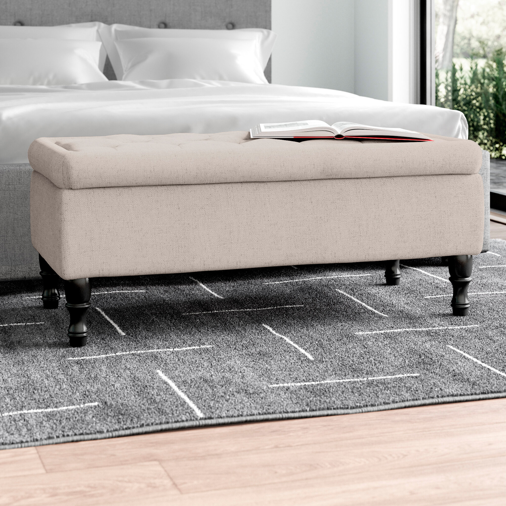 Darby Home Co Higginbotham 40.94'' Wide Tufted Rectangle Storage ...