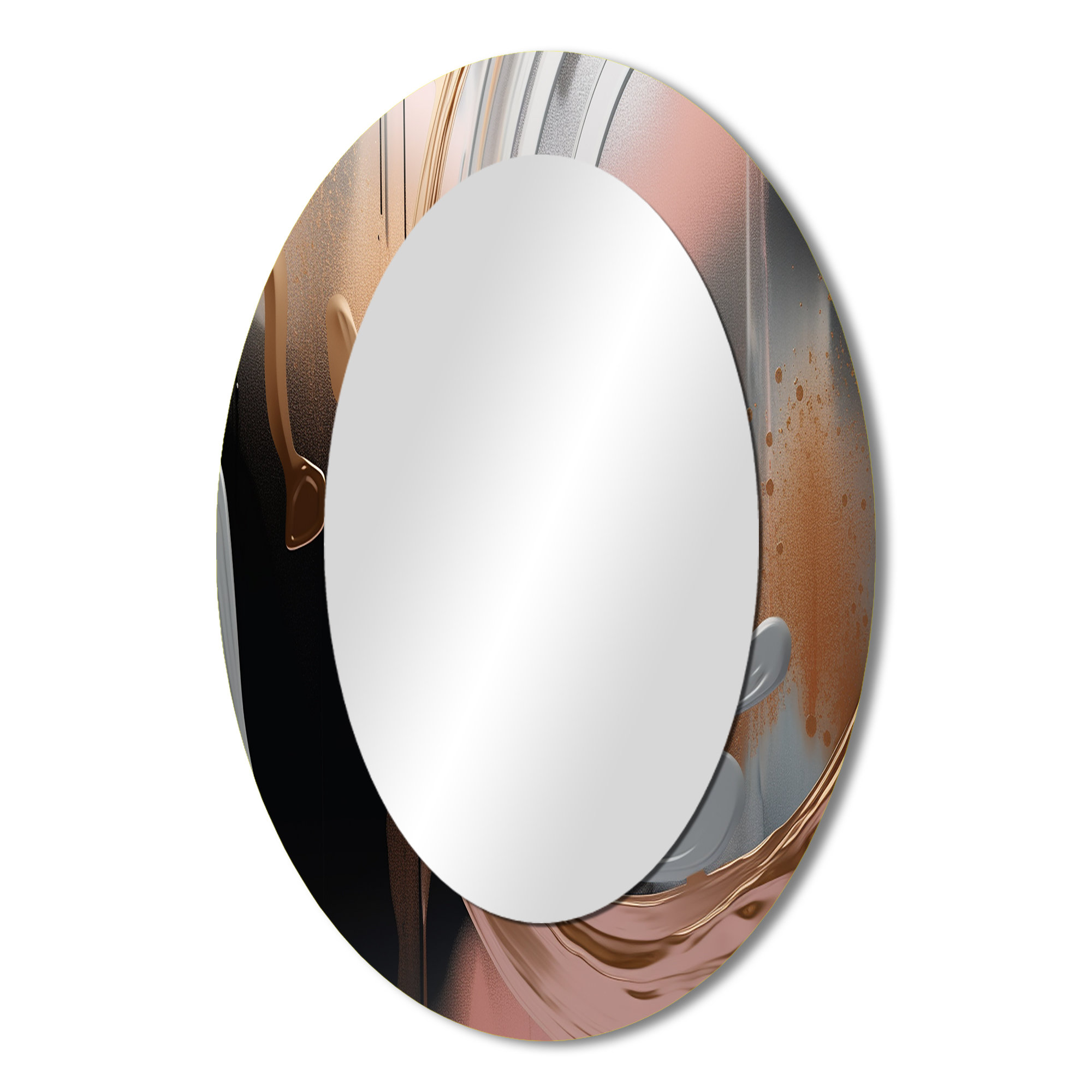 Ivy Bronx Abstract Golden And Pink Infinity Rivers I - Modern Oval Wall ...