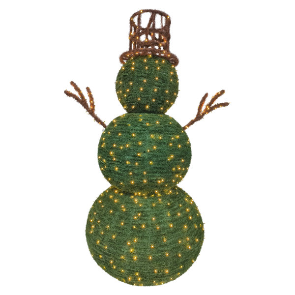 Northlight 6.5' Pre-Lit Commercial Topiary Snowman Outdoor Christmas ...
