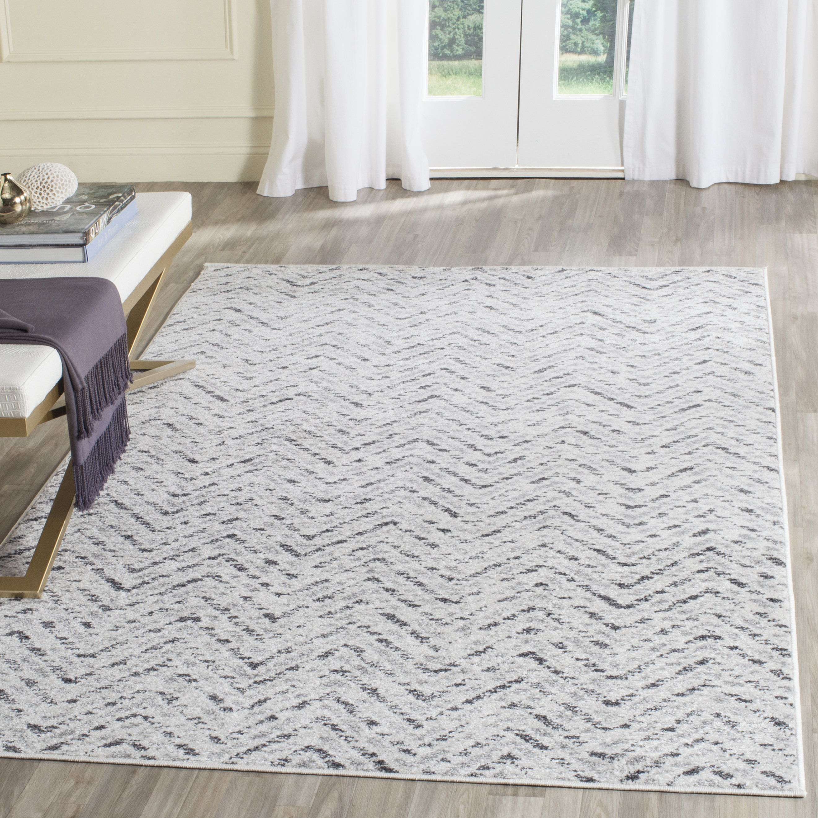 Wrought Studio Schacher Chevron Indoor Rug & Reviews | Wayfair