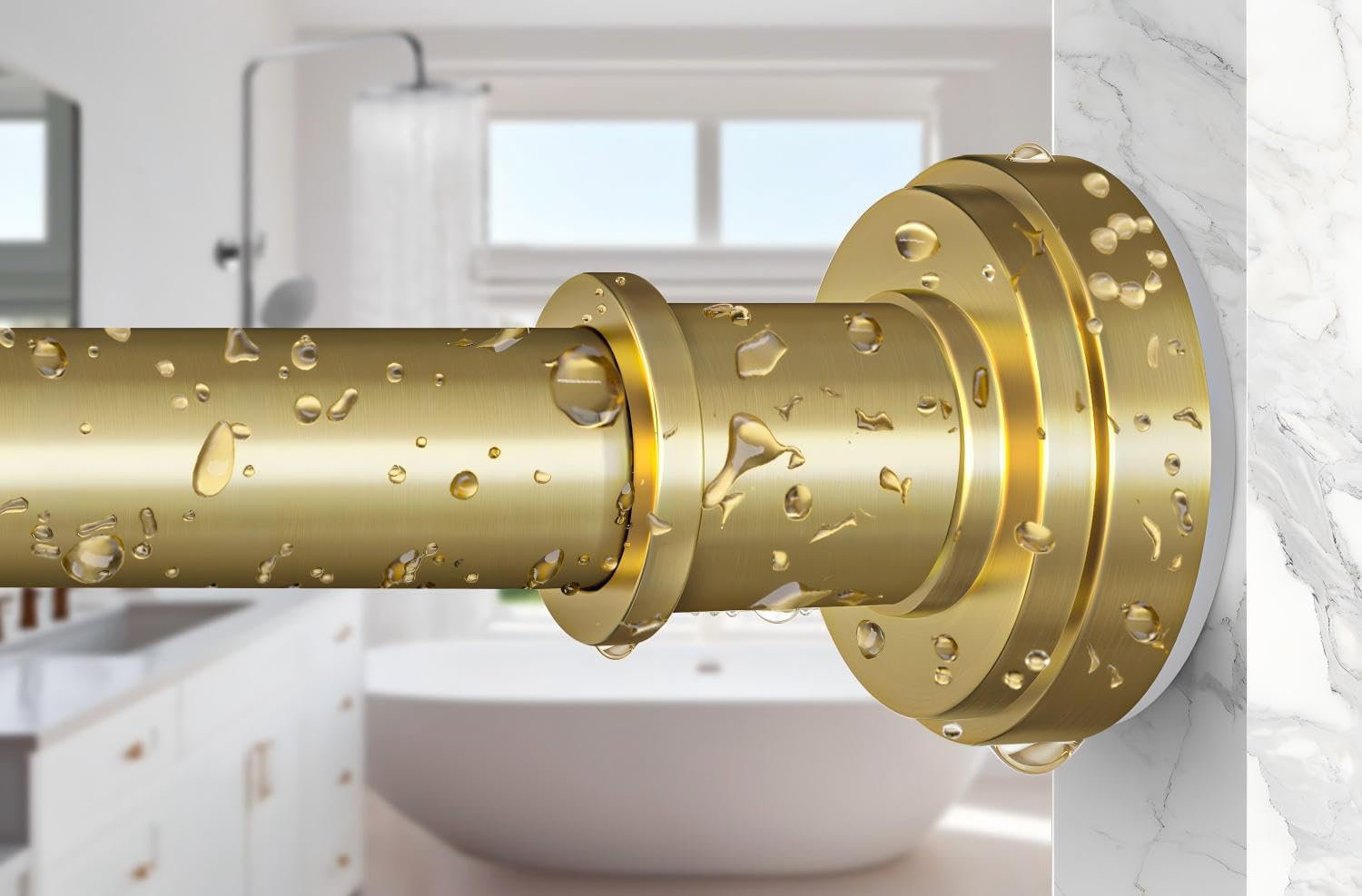Bazwe Shower Curtain Rod 36-68 Inch Never Rust No Drilling Spring ...