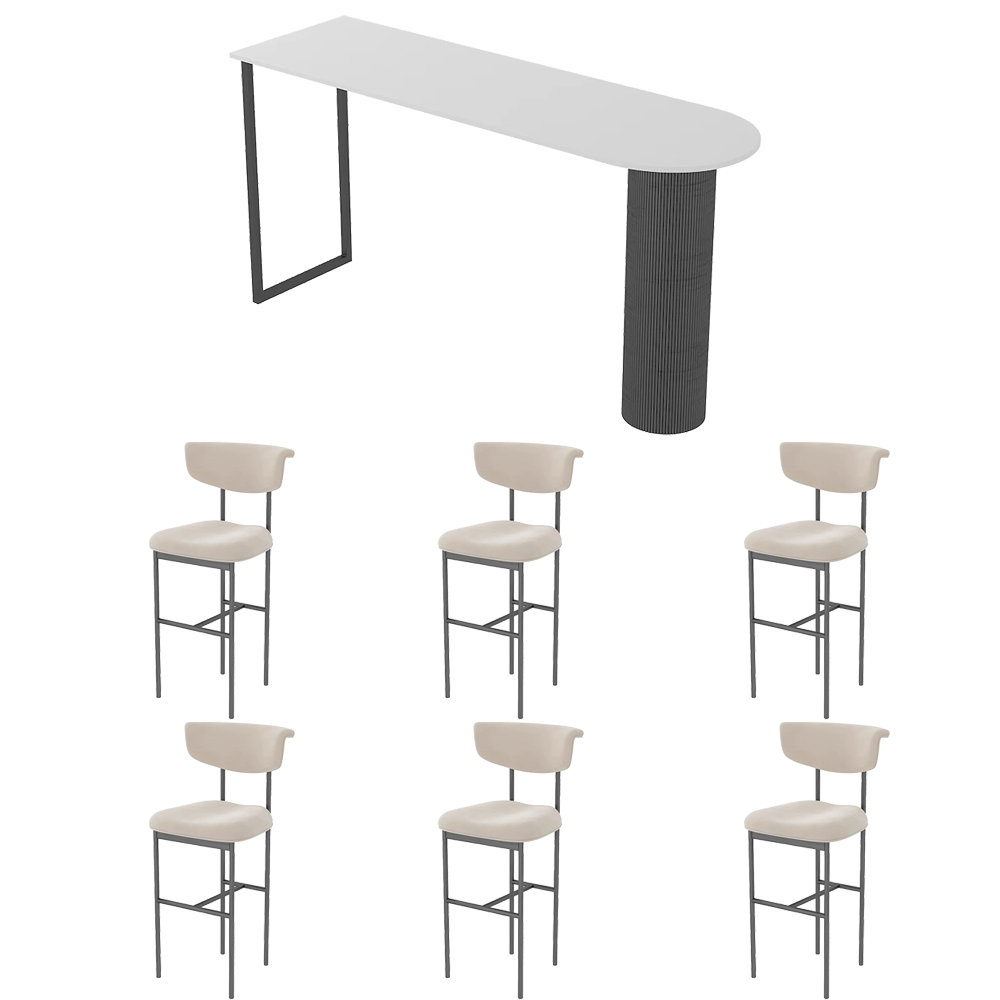 Orren Ellis Rock plate household bar counter tables and chairs ...