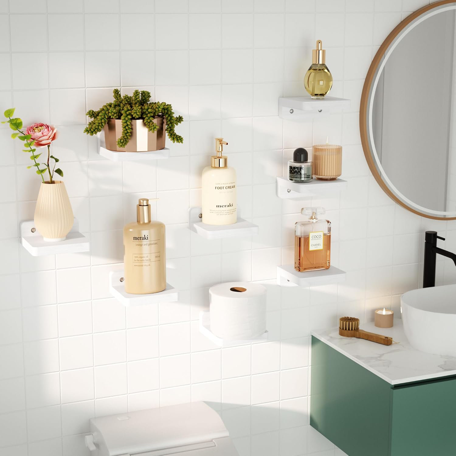 Latitude Run® Small Floating Shelves Wall Mounted 4 Inch Wood Shelf for ...