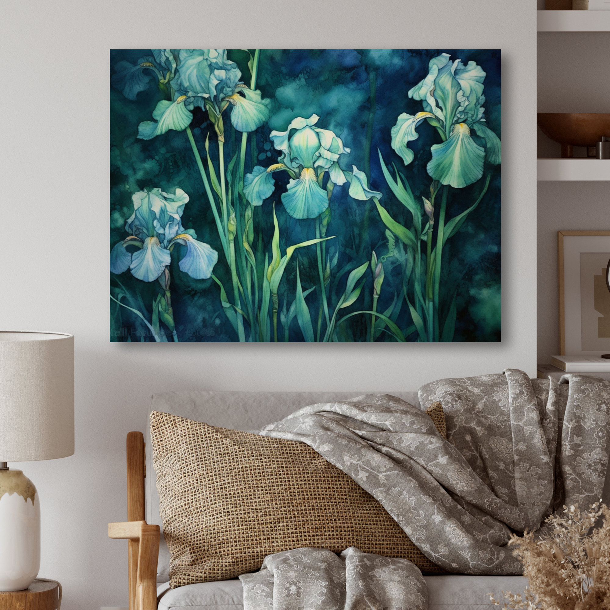 Red Barrel Studio® Green Irises Petal I - Irises Metal Wall Decor | Wayfair