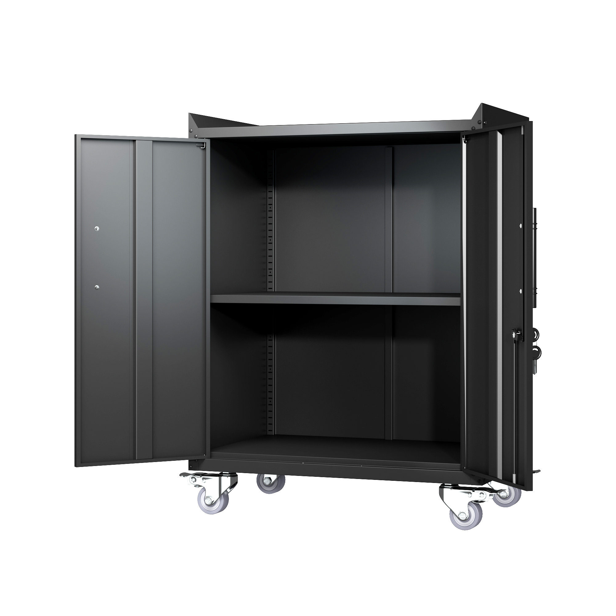 Latitude Run® 2 Door Tool Cabinets for Garage, Lockable Garage Storage ...