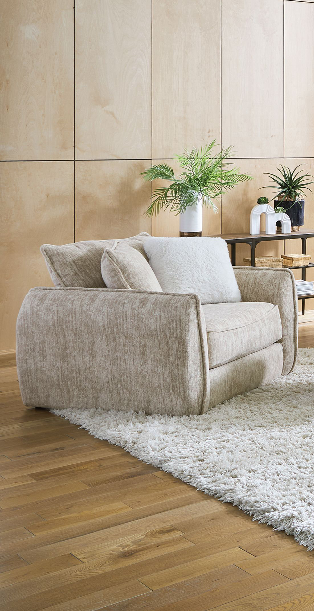 Hokku Designs Rurik Chair and a Half, Parchment - Wayfair Canada