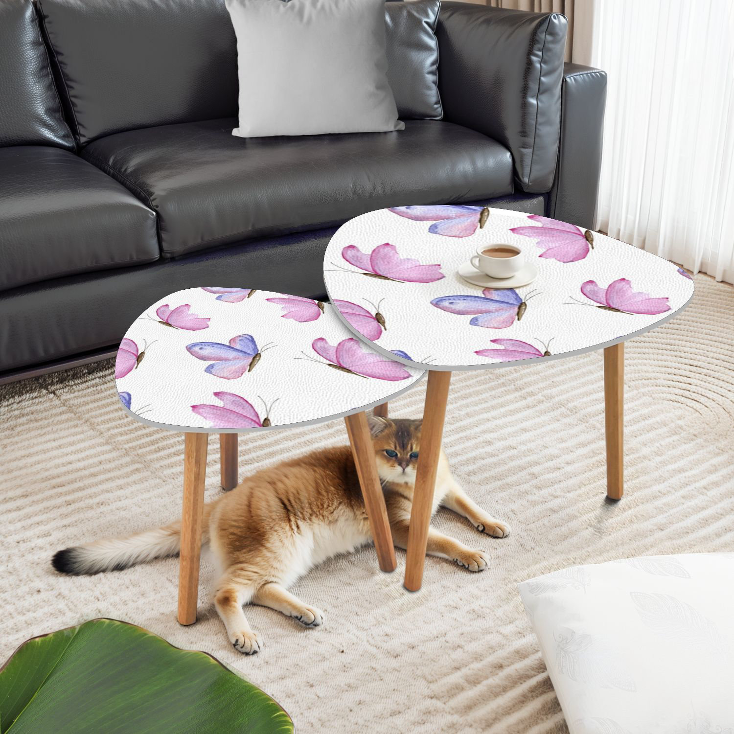 George Oliver Triangle Nesting Coffee Table Set of 2 Seamless ...