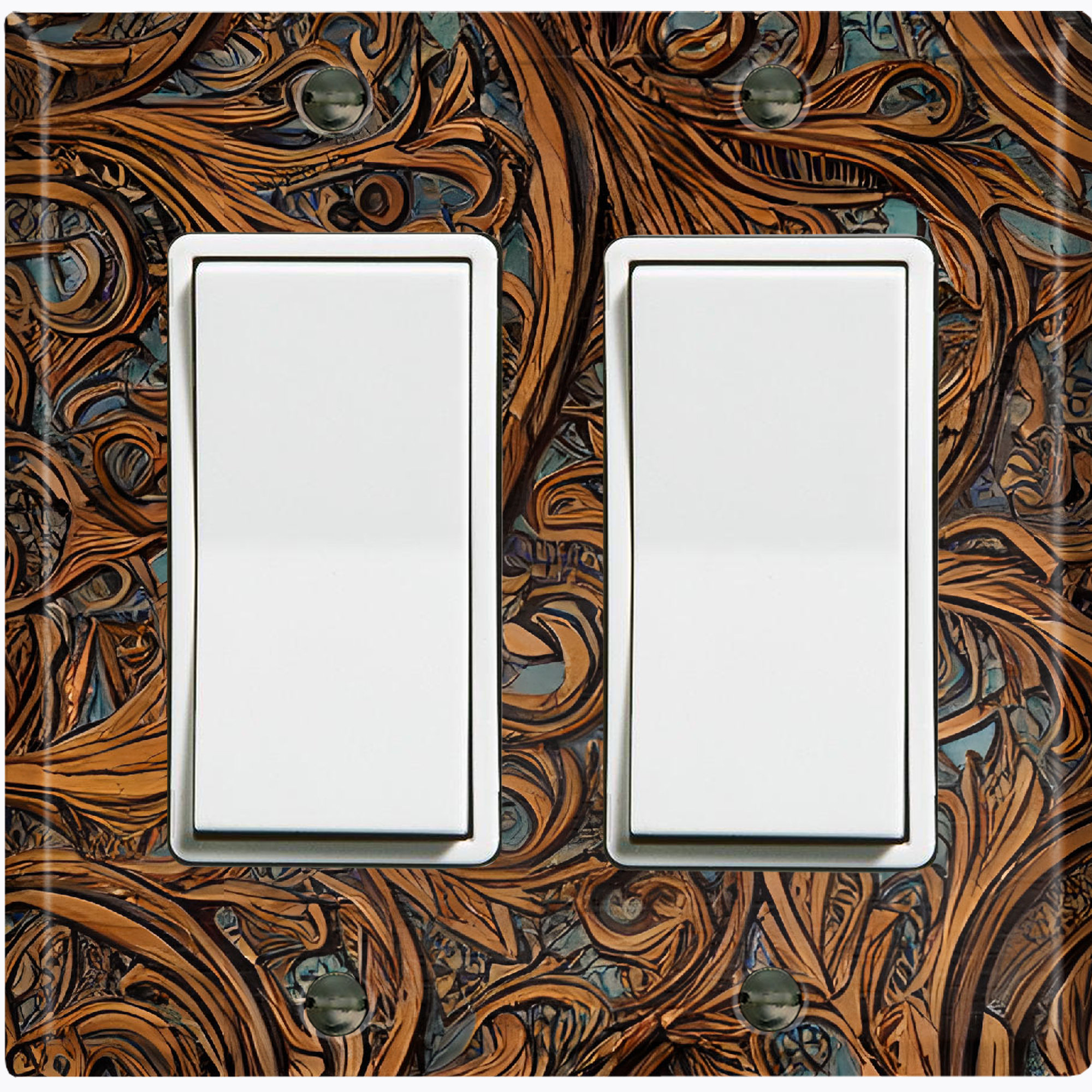 WorldAcc Brown Wood Leaves Tree Bark Print Nature Themed 2 - Gang ...